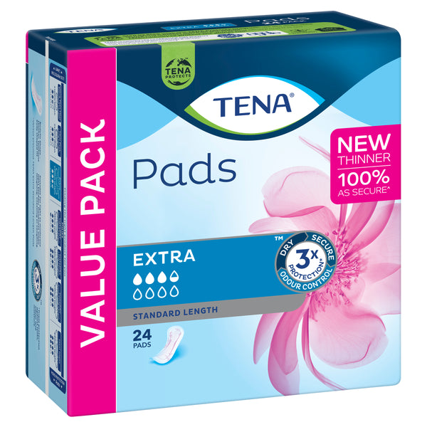 Tena Pads Extra Standard Length 24 Pack – Peel Disability Services